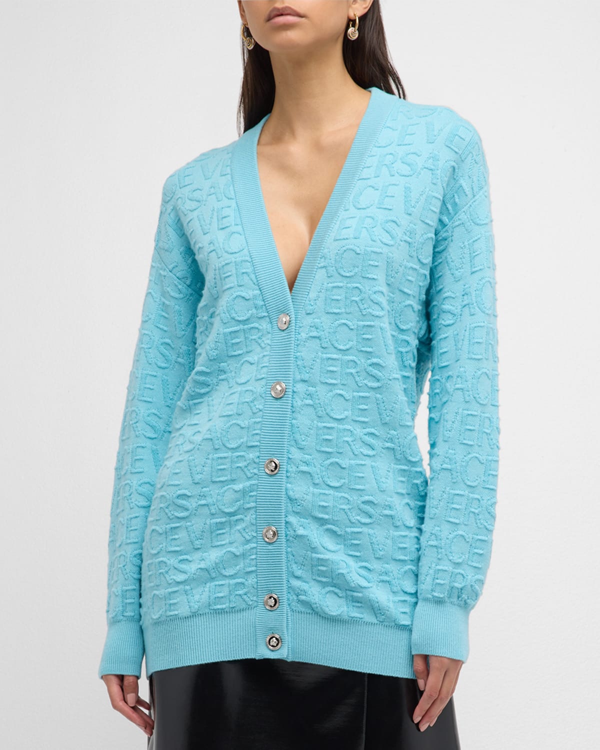 Versace x Dua Lipa Rock Millennium Laminated Leather Mini Dress ...