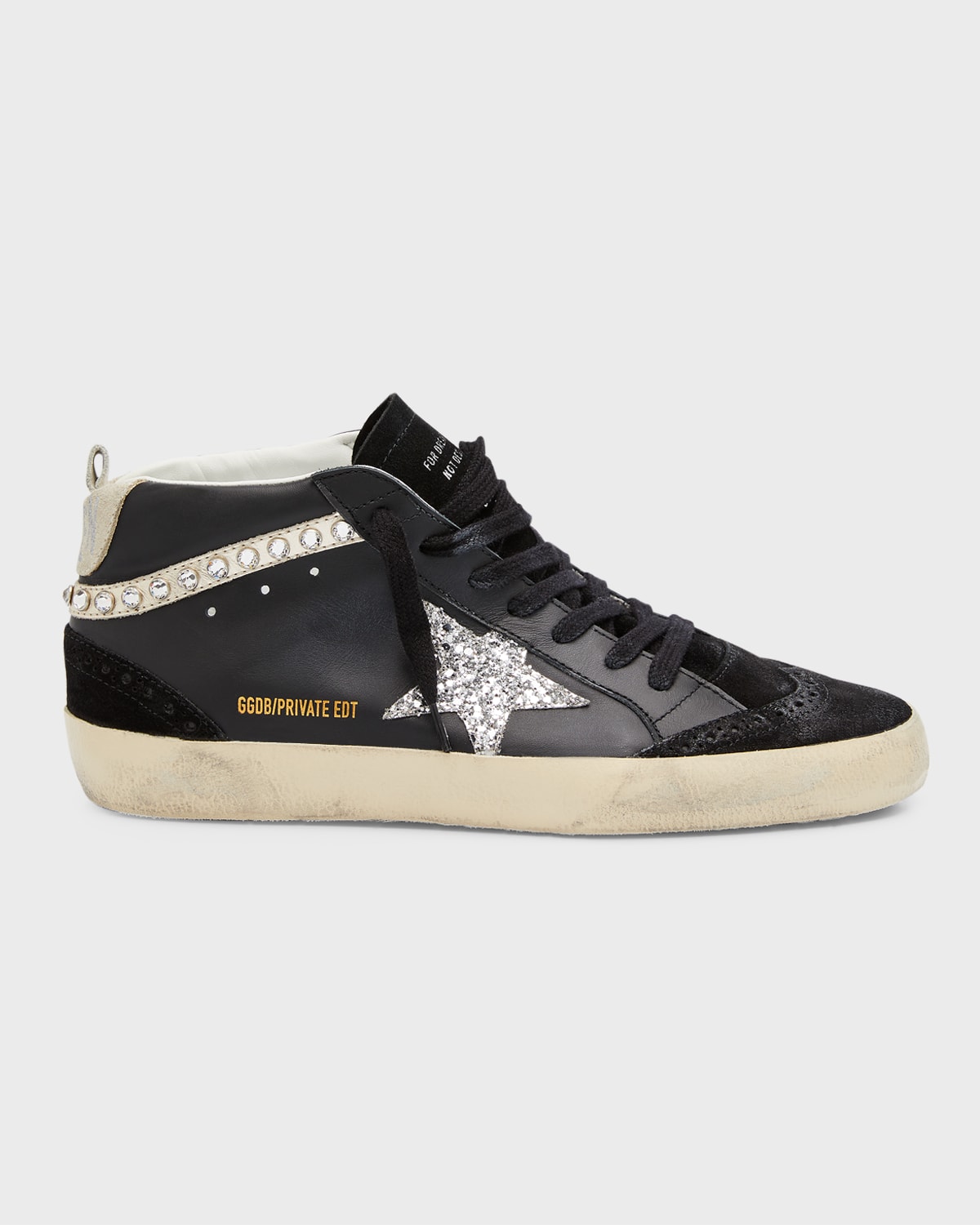 Golden Goose Mid Star Leather Pearly Wing-Tip Sneakers | Neiman Marcus