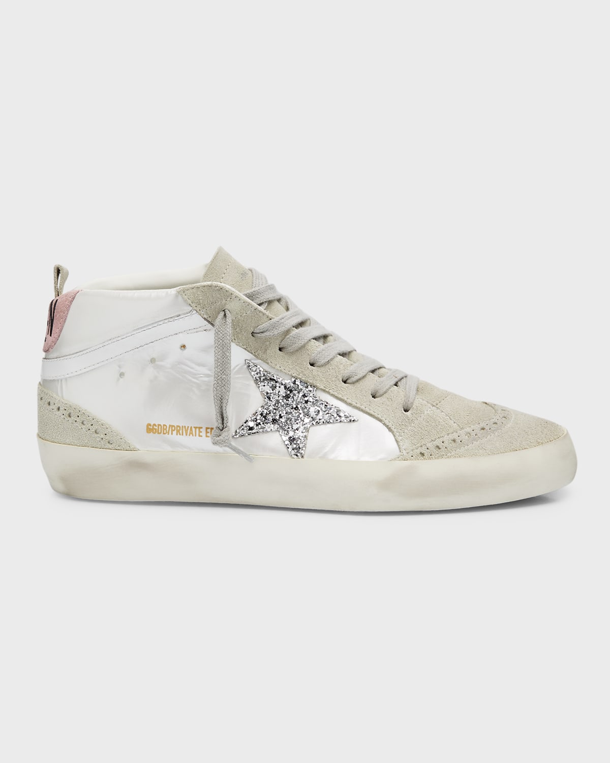 Golden Goose Mid Star Glitter Wing-Tip Sneakers | Neiman Marcus