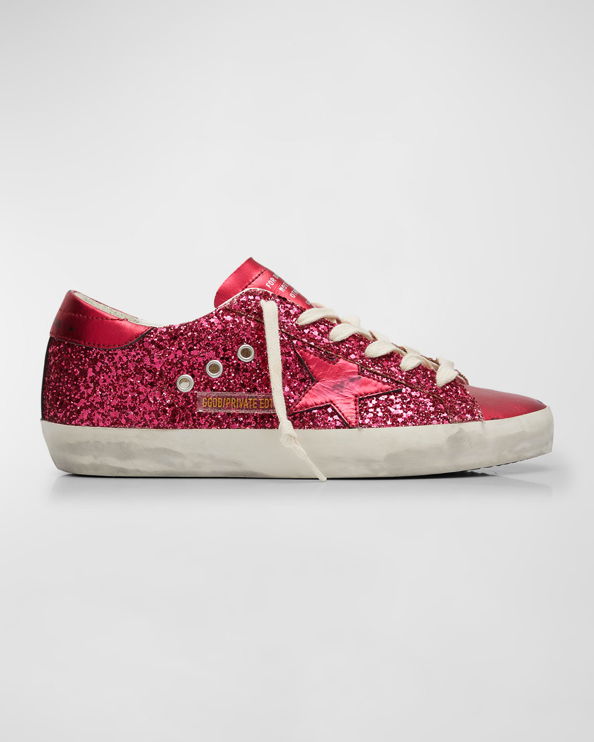 Golden Goose Super Star Glitter Faux-Leather Low-Top Sneakers | Neiman ...