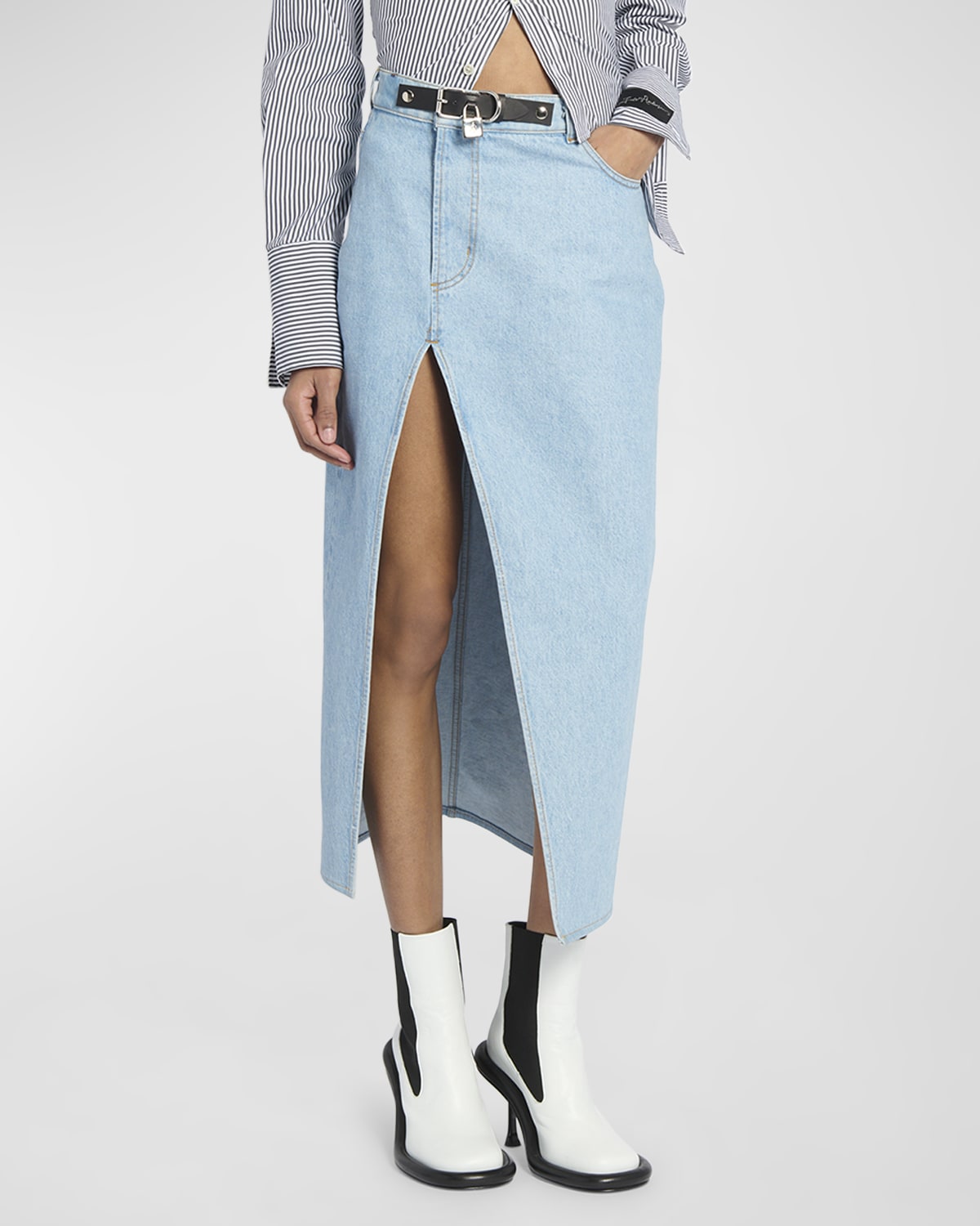 Dolce&Gabbana Denim Midi Skirt | Neiman Marcus