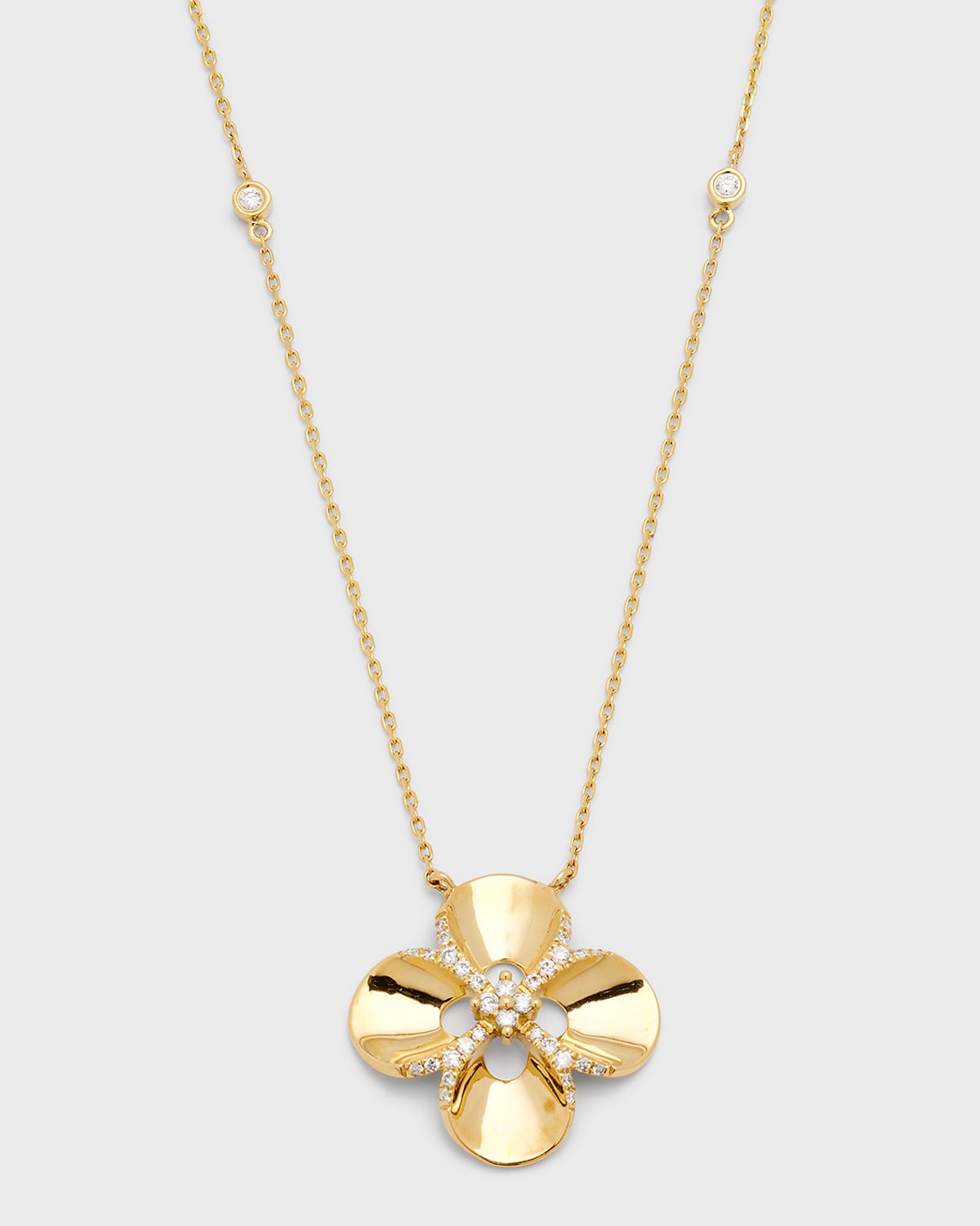 Frederic Sage 18K Yellow and White Gold Small Oval Diamond Pendant ... Frederic Sage 18K Yellow and White Gold Small Oval Diamond Pendant ...