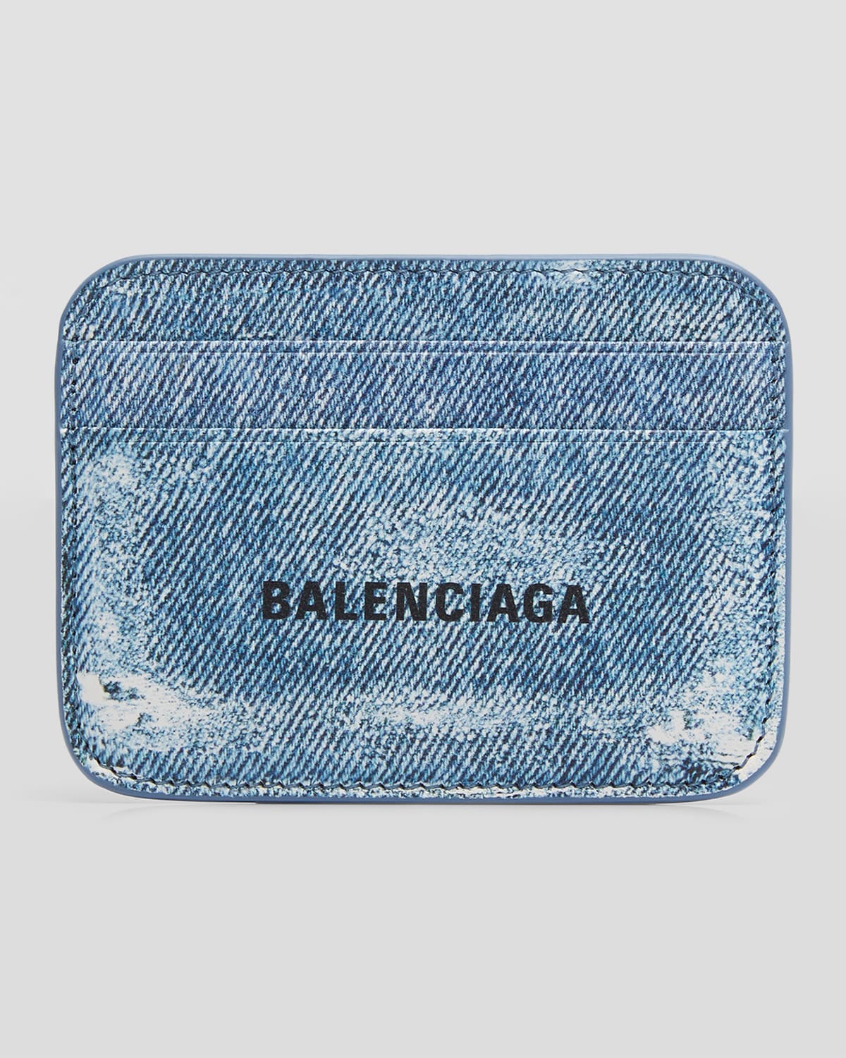 Balenciaga Cash Large Long Coin And Card Holder Denim Printed | Neiman ...