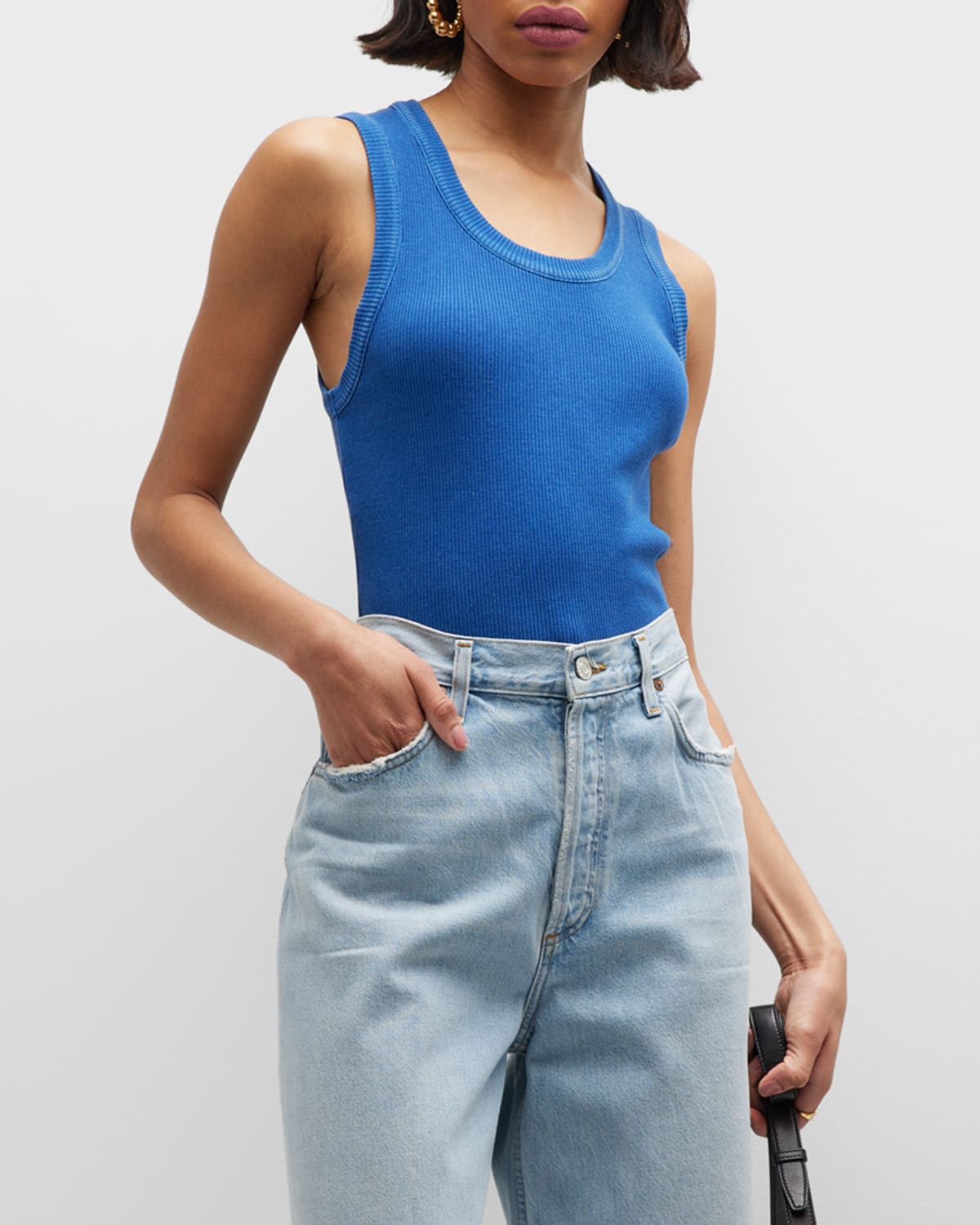 Monrow Scoop-Neck Narrow Tank | Neiman Marcus