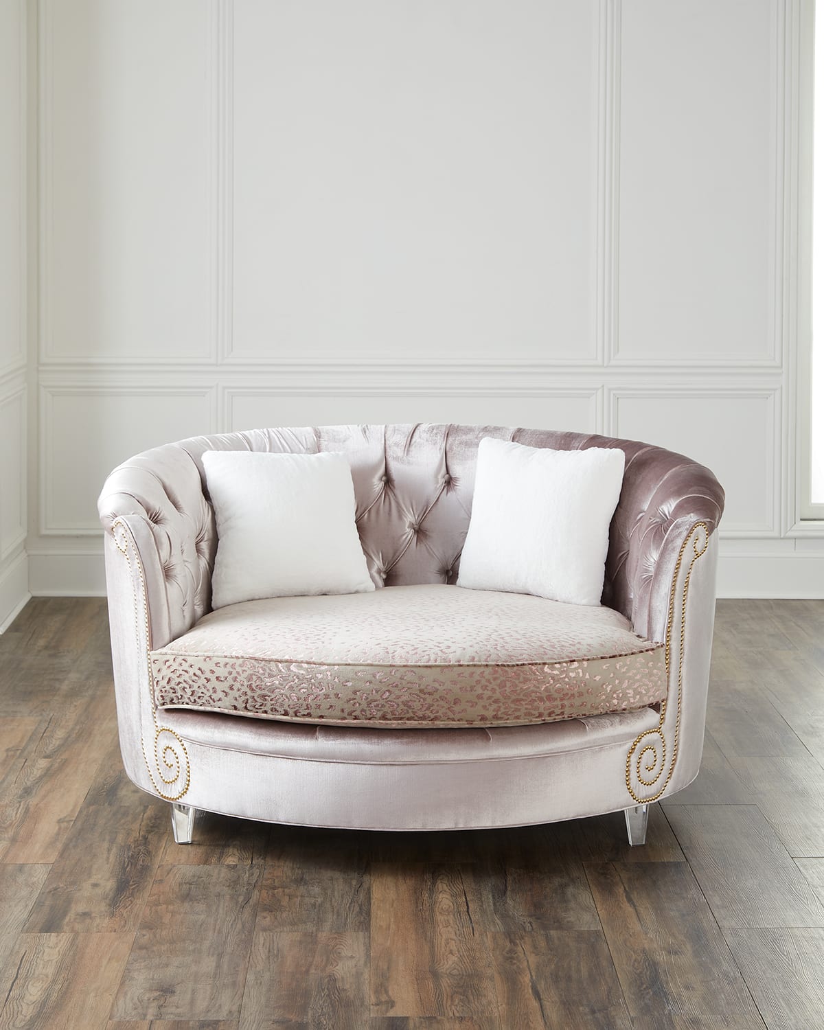Haute House Harper Tufted Cuddle Chair | Neiman Marcus