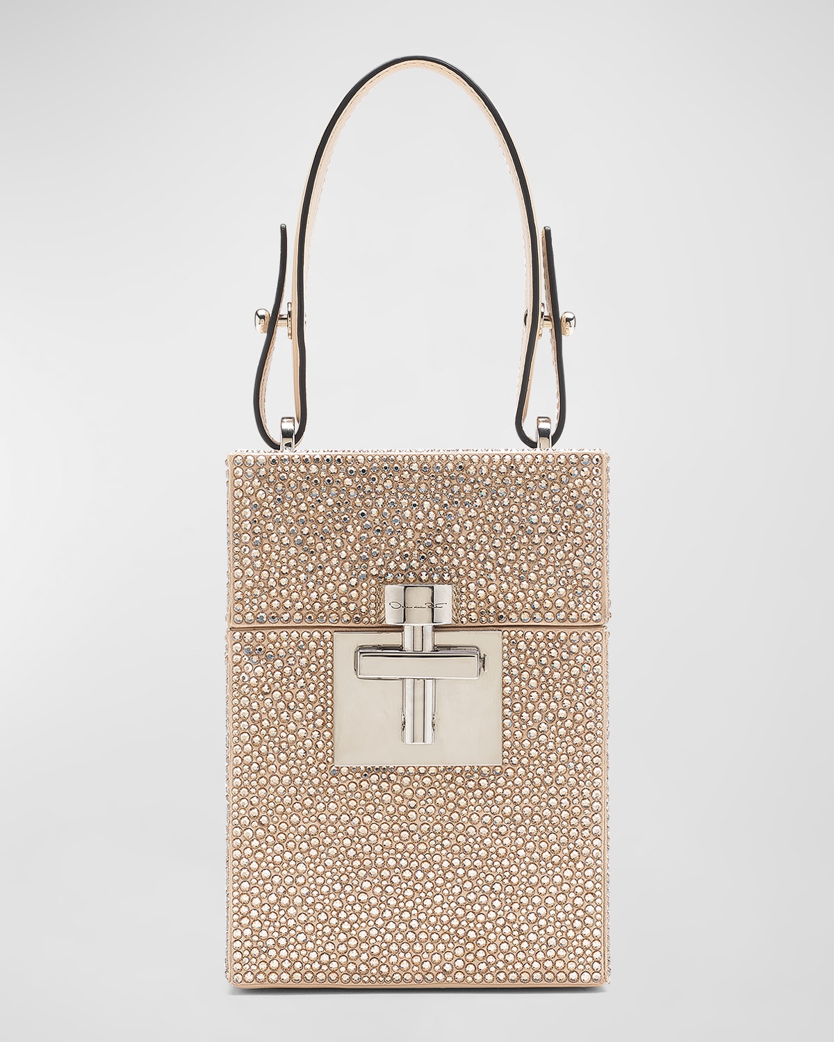 Giorgio Armani Crystal-Embellished Satin Top-Handle Bag | Neiman Marcus