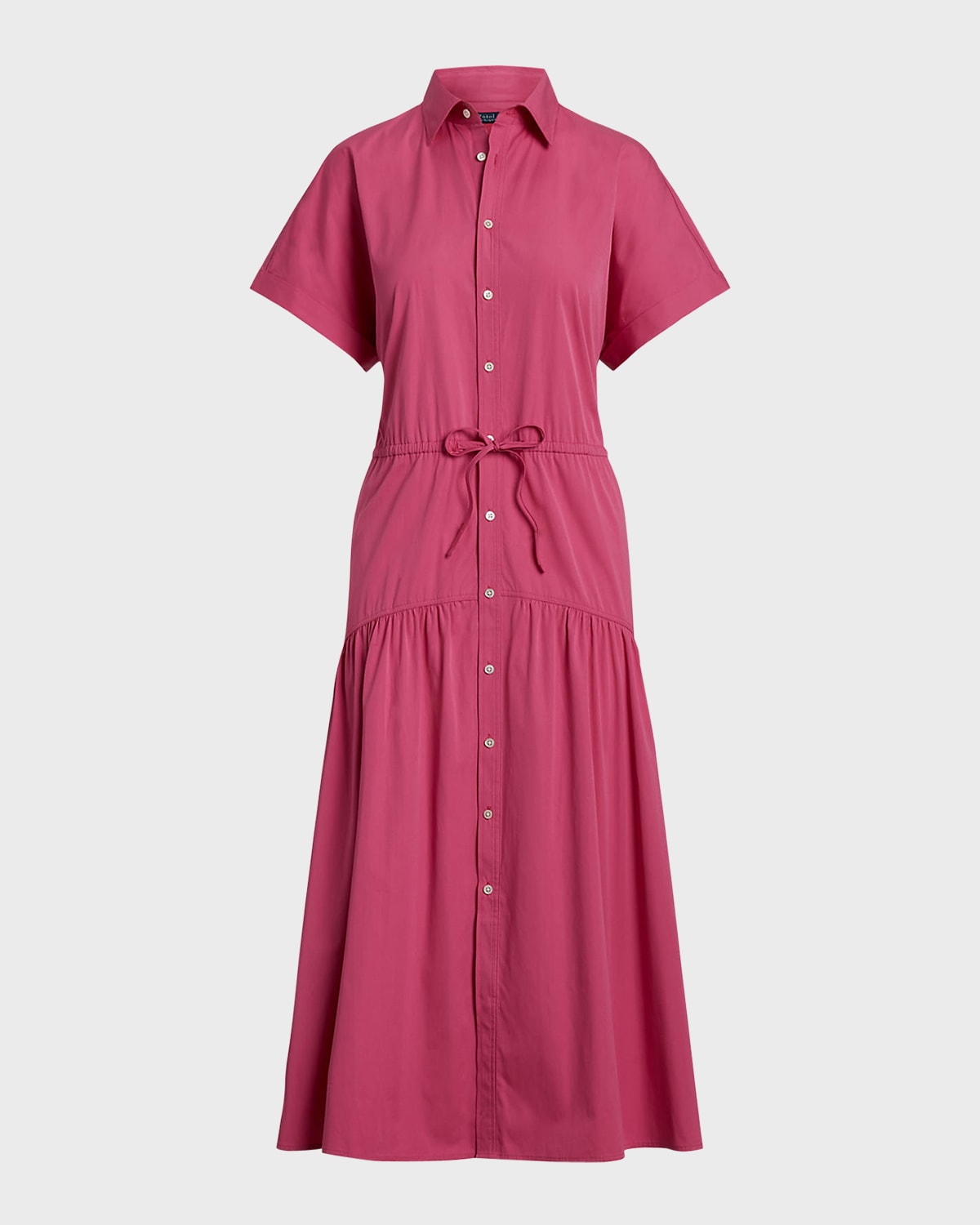 Polo Ralph Lauren Belted Tiered Cotton Shirtdress | Neiman Marcus
