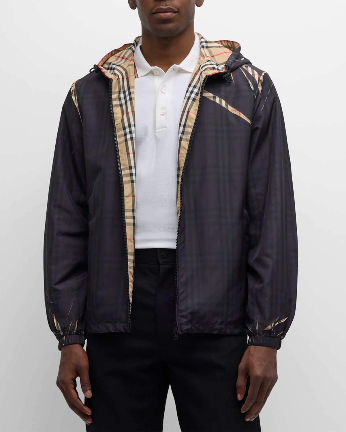 Burberry Men's TB Monogram Rain Jacket | Neiman Marcus