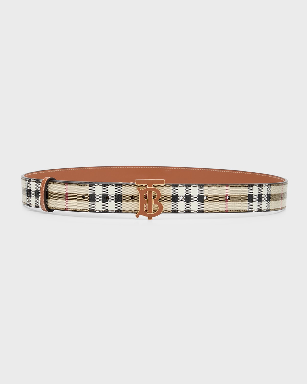 Burberry TB Check Reversible Skinny Belt | Neiman Marcus