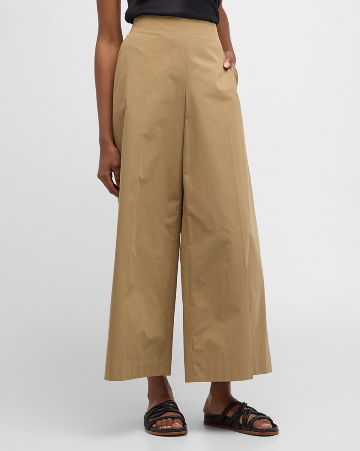 Anne Fontaine Castille High-Rise Wide-Leg Mesh Pants | Neiman Marcus