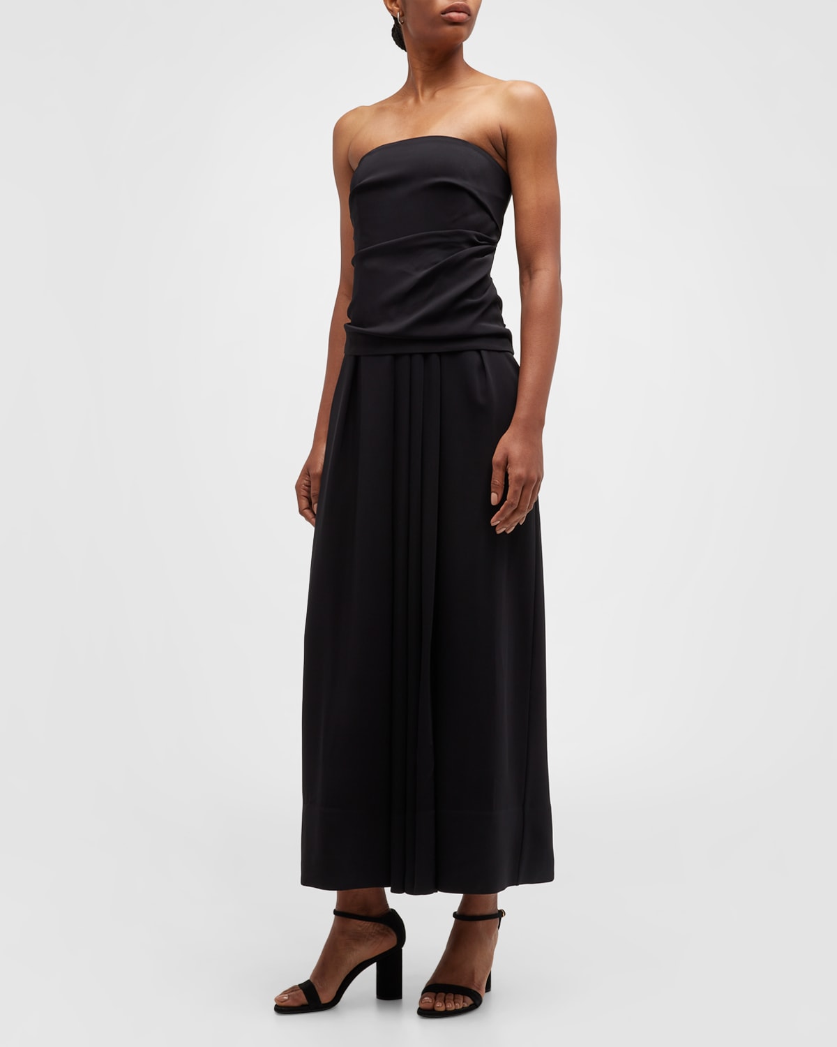 Alberta Ferretti Bow Strapless Satin Dress | Neiman Marcus