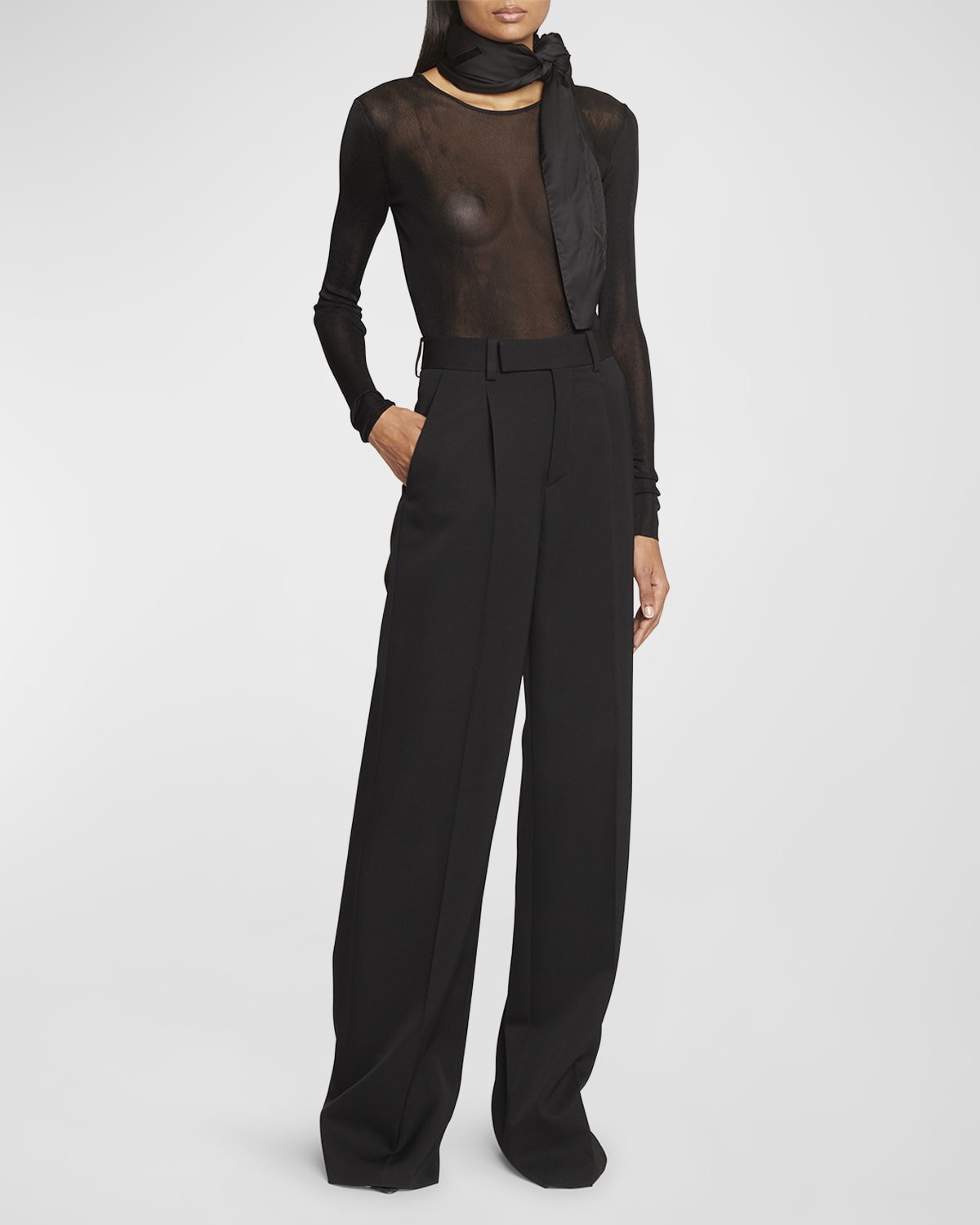 Saint Laurent YSL Optical Striped Silk Square Scarf | Neiman Marcus