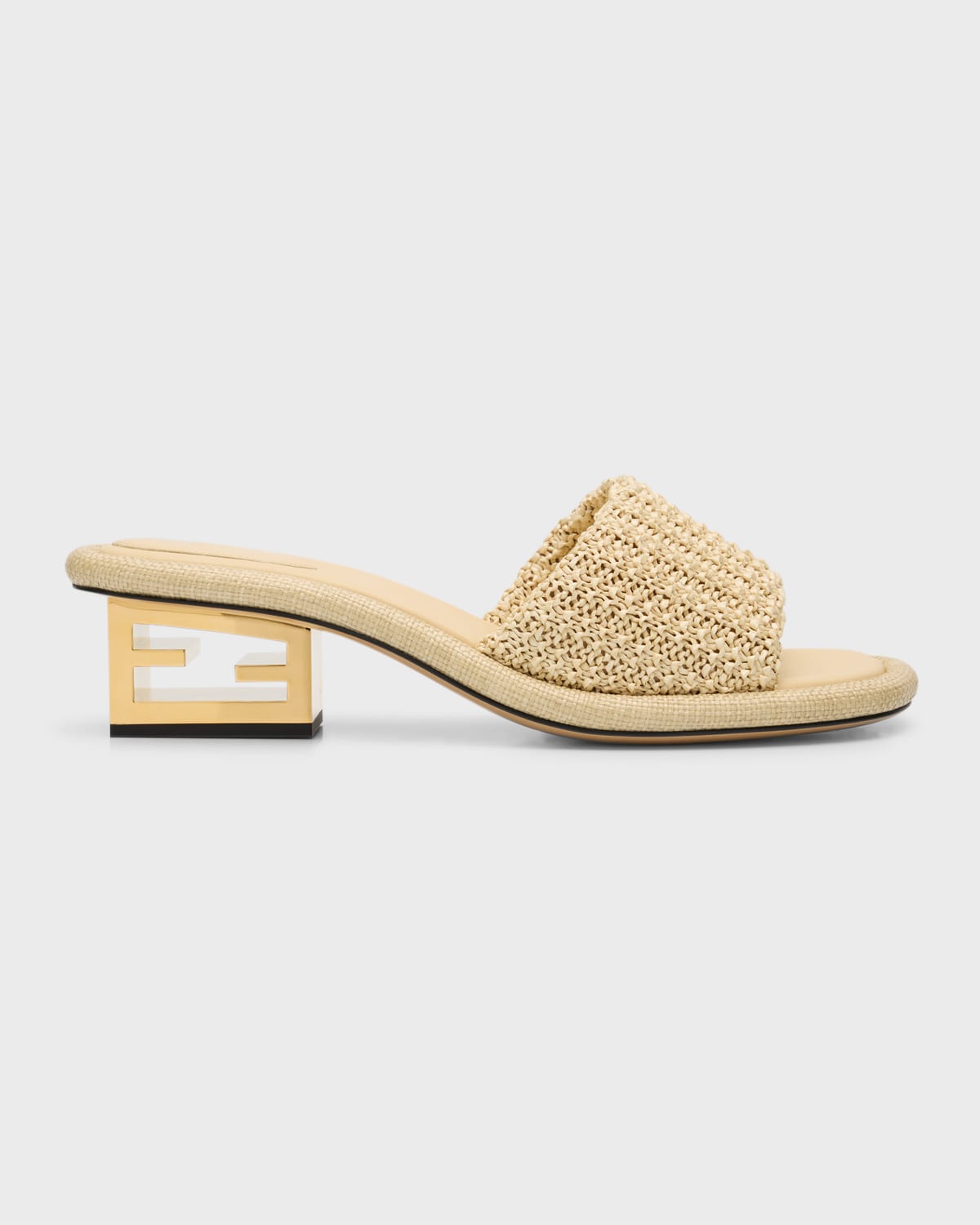 Givenchy 4G Raffia Medallion Slide Sandals | Neiman Marcus