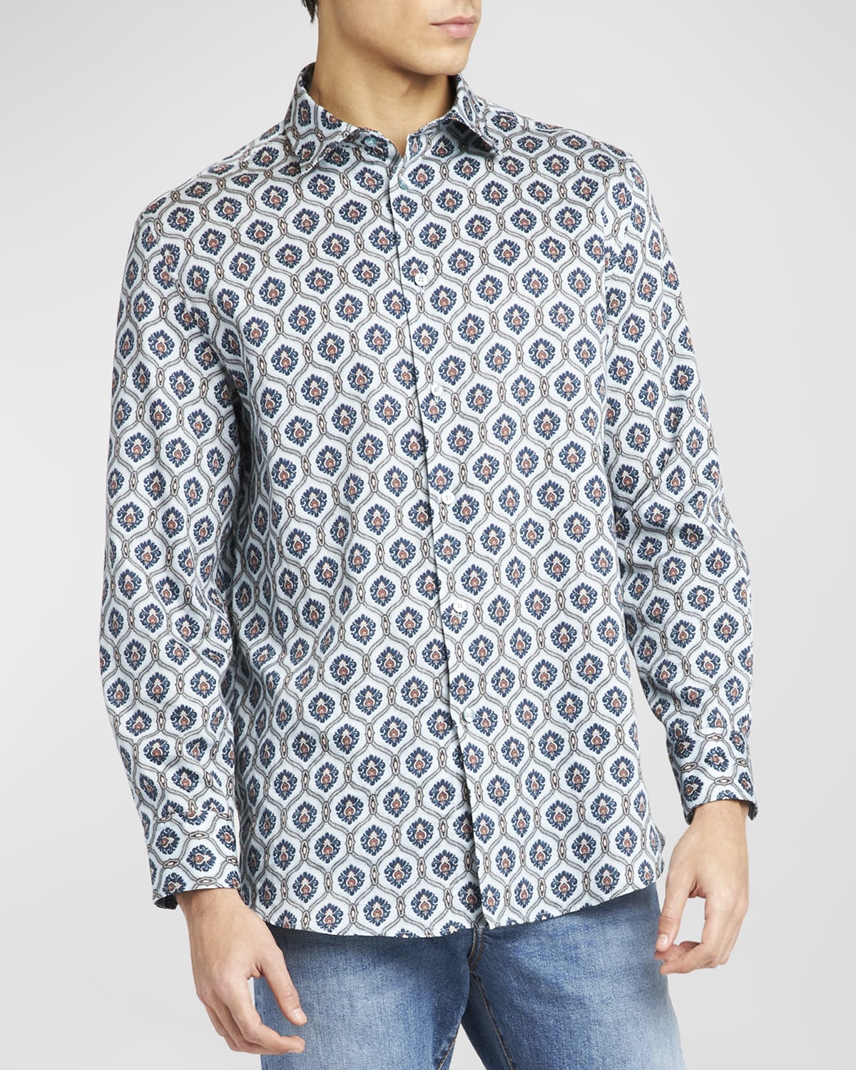 Etro Men's Floral-Print Sport Shirt | Neiman Marcus