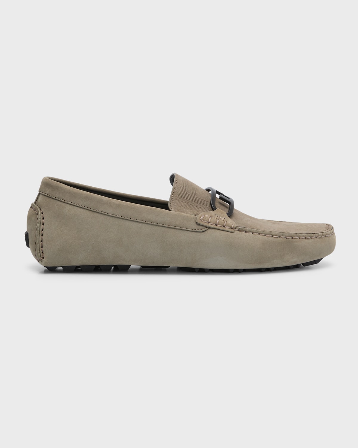 Fendi Men's FF O'Lock Leather Loafers | Neiman Marcus