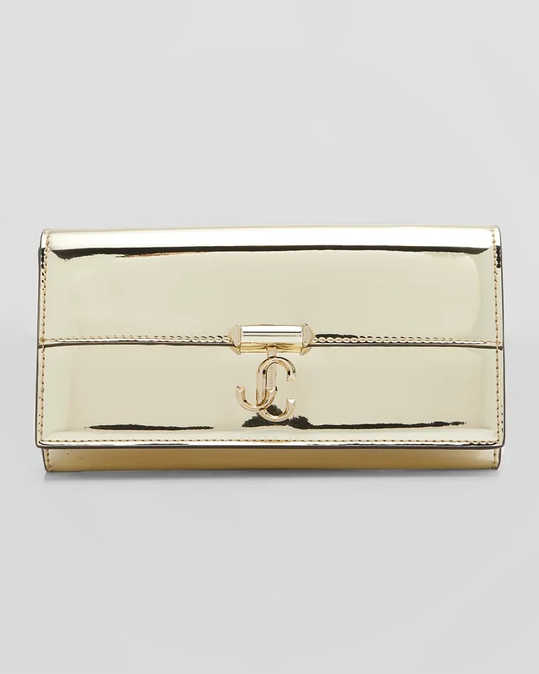 Jimmy Choo Madeline Mini Metallic Crystal Wallet with Chain | Neiman Marcus