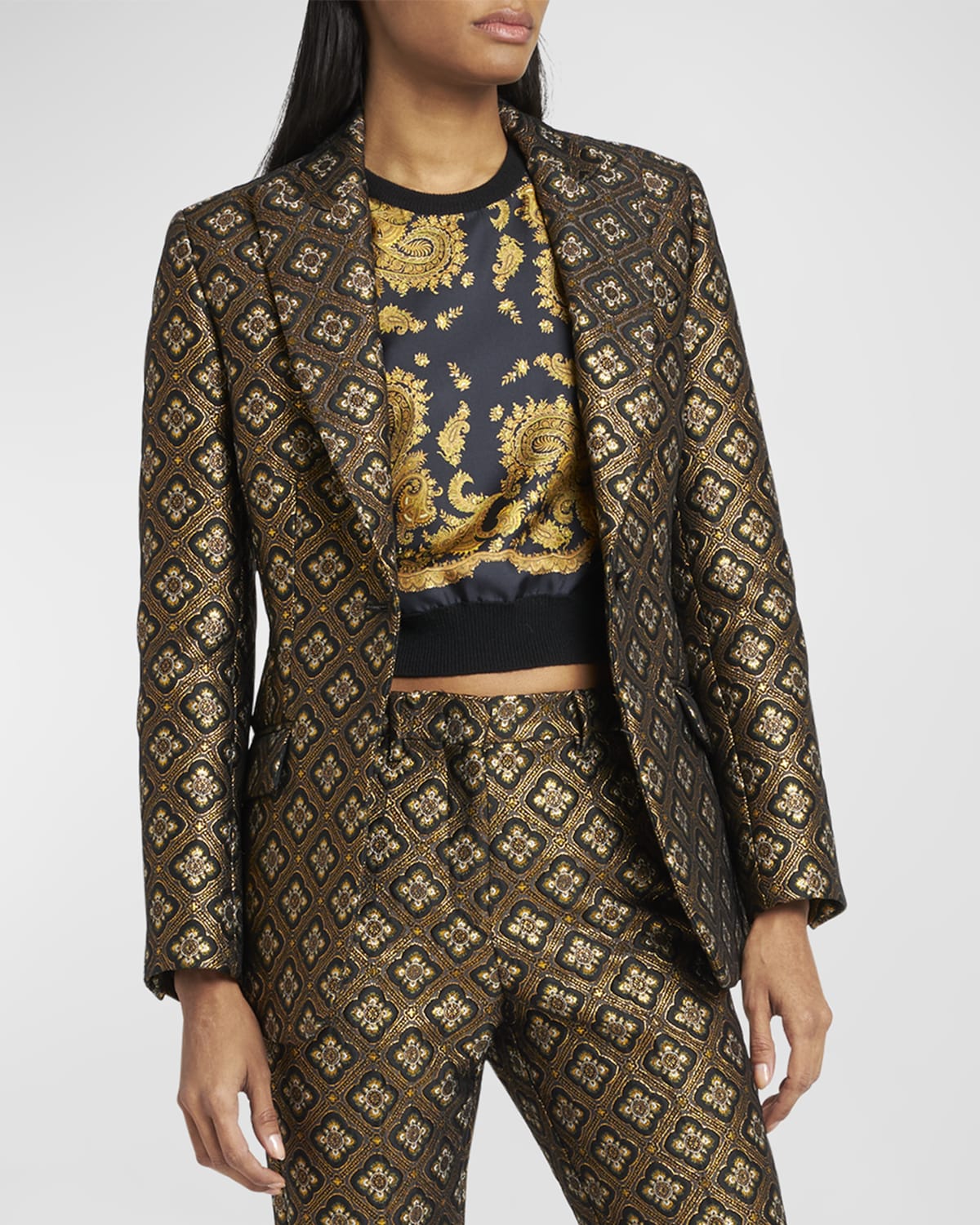 Etro Paisley Jacquard Single-Breasted Blazer | Neiman Marcus
