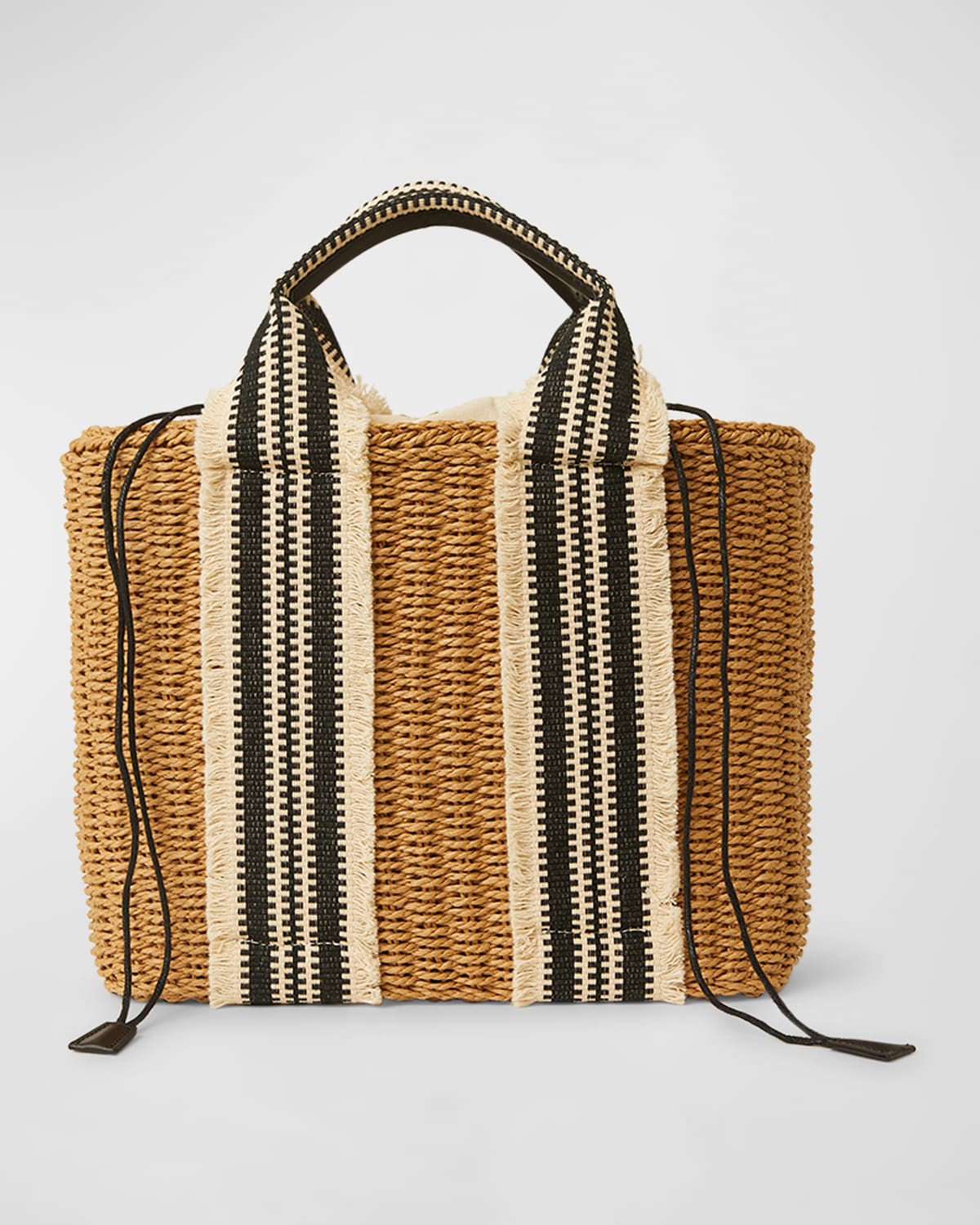 BTB Los Angeles Luna Fringe Raffia Tote Bag | Neiman Marcus