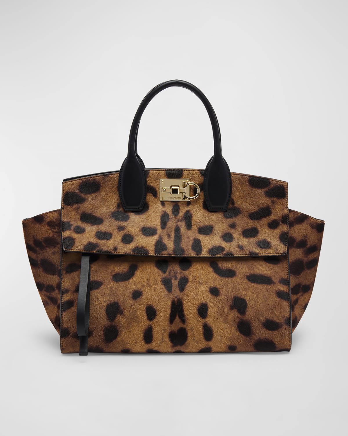 Ralph Lauren Collection Ricky 33 Leopard Calf Hair Top-Handle Bag ...