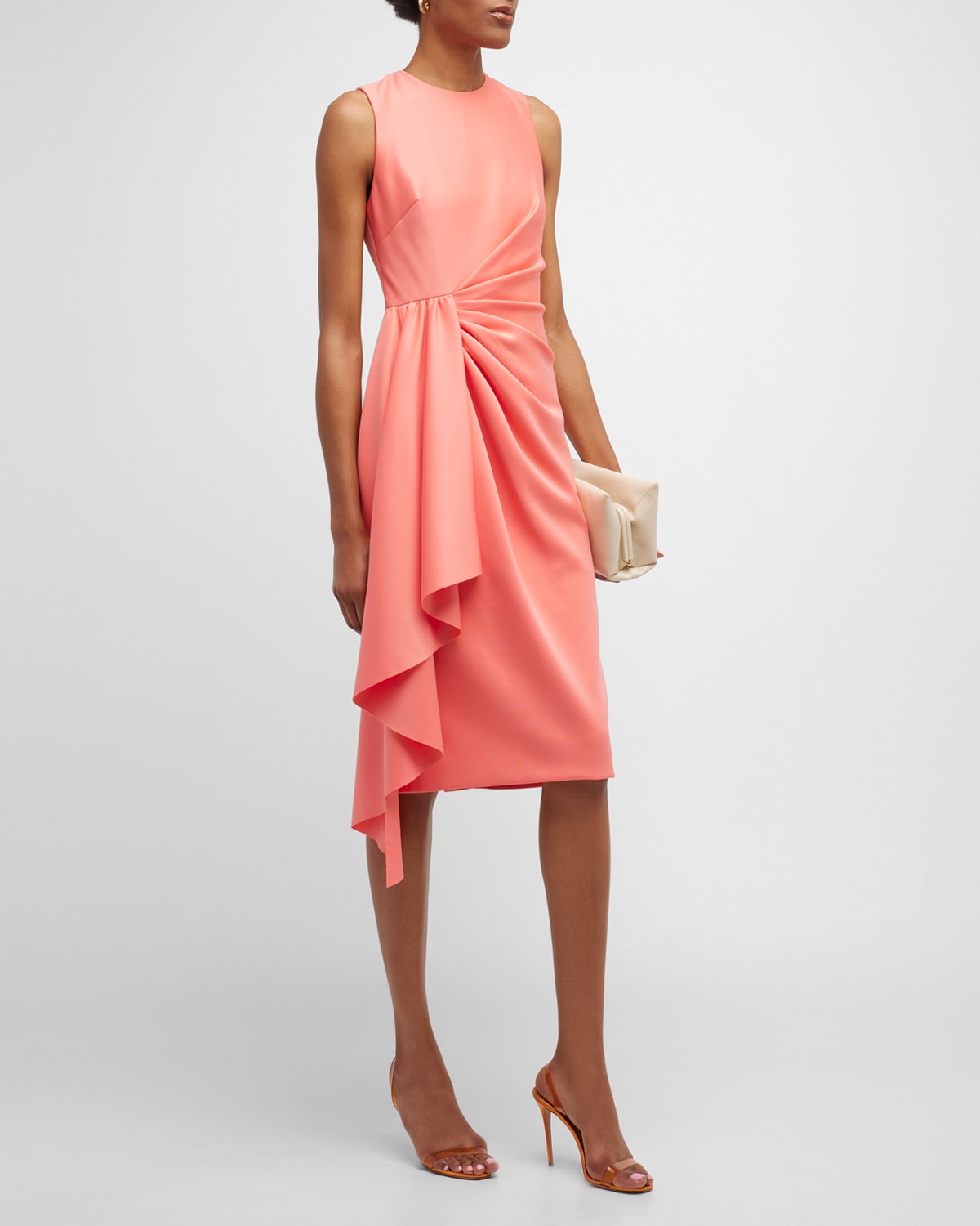 Badgley Mischka Collection Pleated Bow-Front Bodycon Midi Dress ...