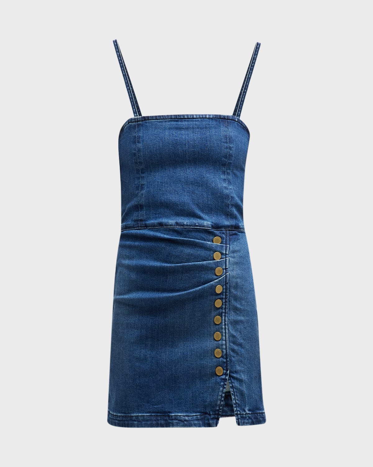 Ramy Brook Lolita Button-Front Denim Mini Dress | Neiman Marcus