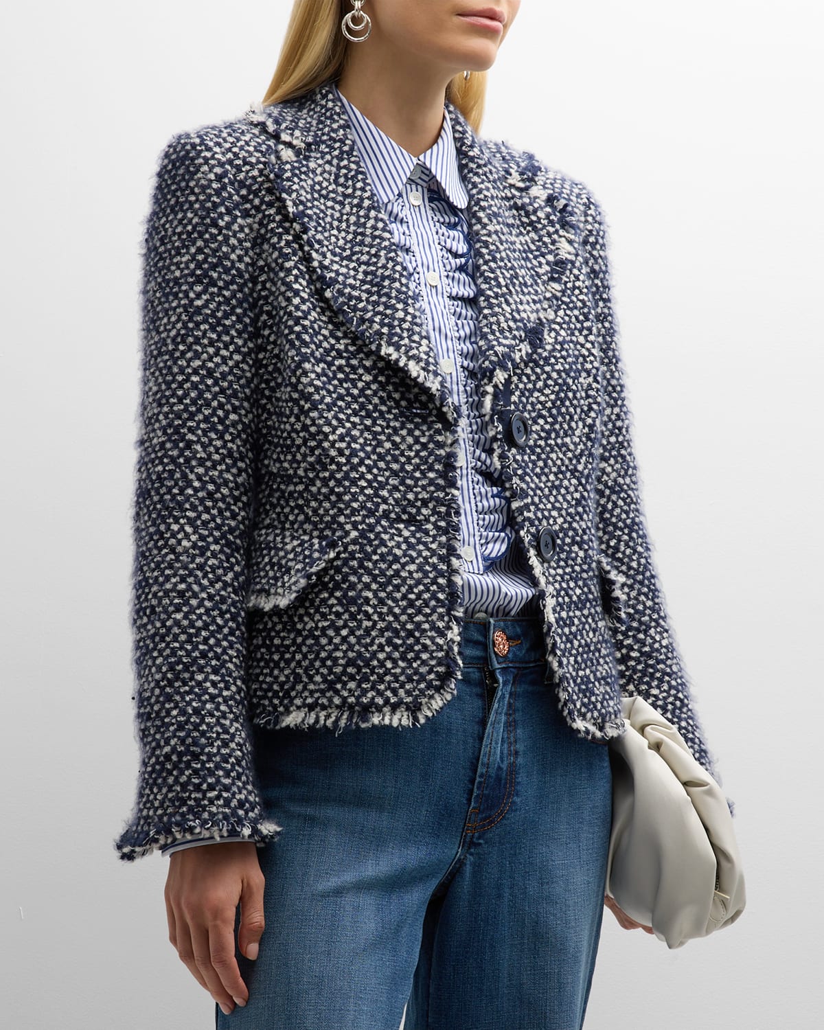 Rag & Bone Carmen Tweed Fringe Jacket | Neiman Marcus
