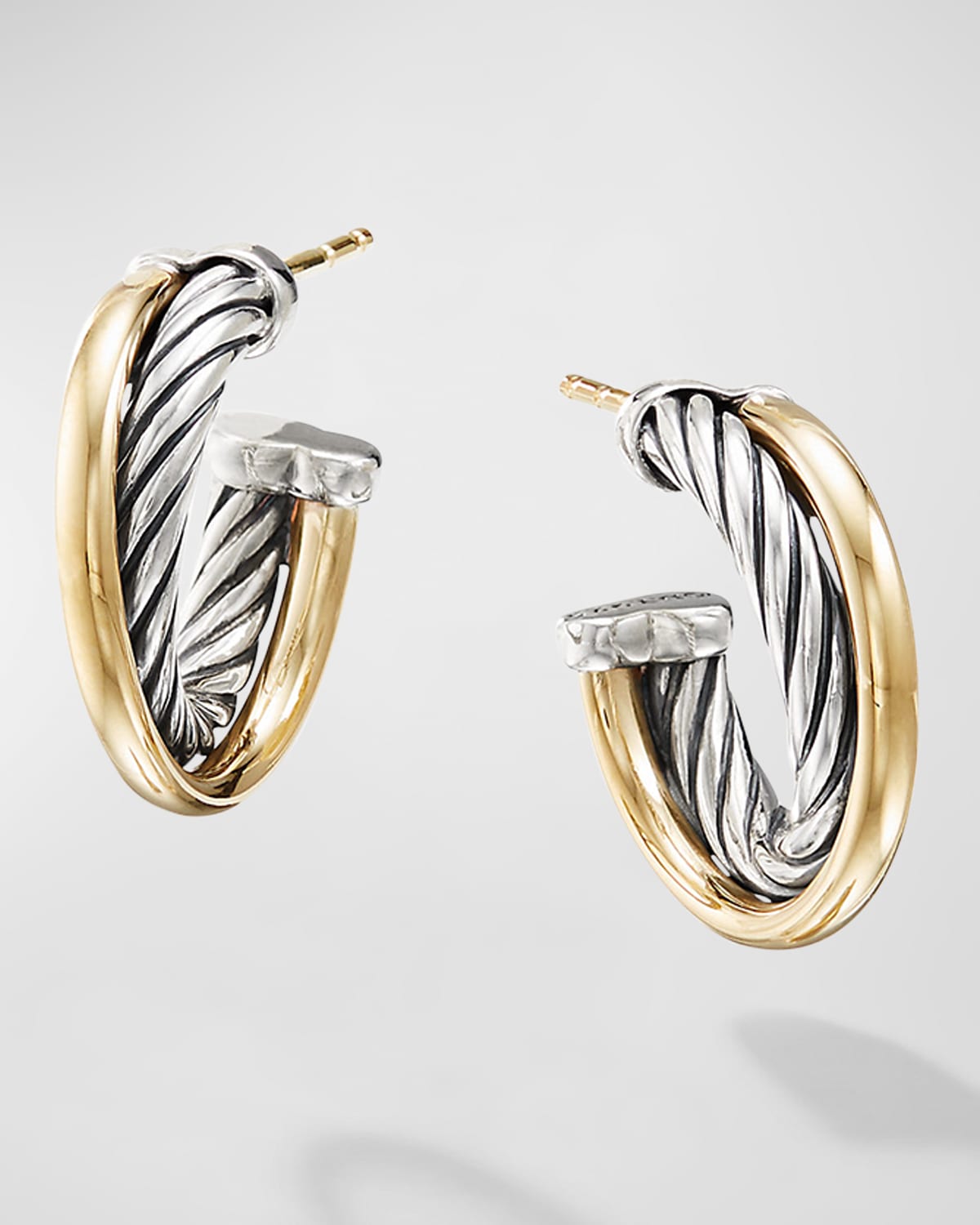 David Yurman Crossover Hoop Earrings in Silver with 18K Gold, 22mm ...