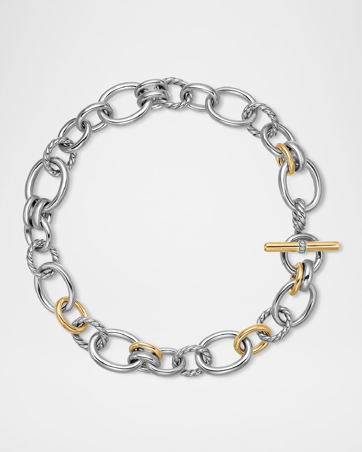 David Yurman DY Mercer Necklace with Diamonds in 18K Gold, 20-25mm, 17"L | Neiman Marcus