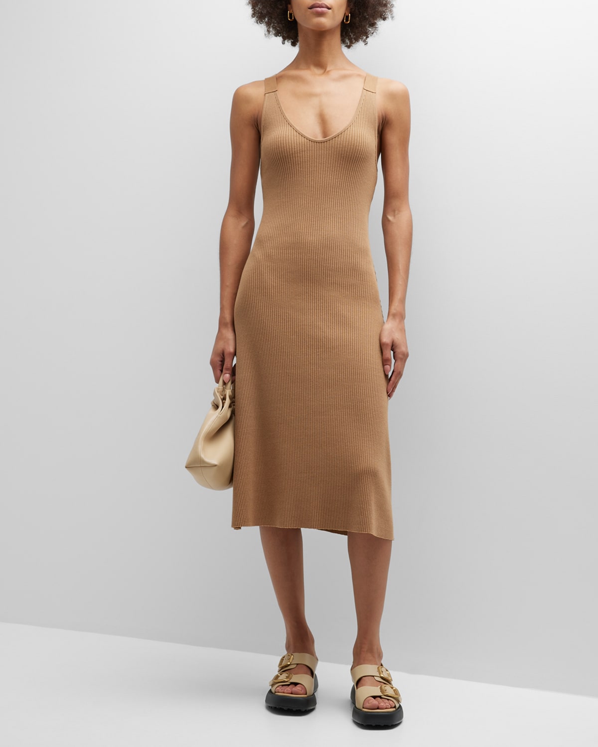 Vince Marble Tank Midi Slip Dress | Neiman Marcus