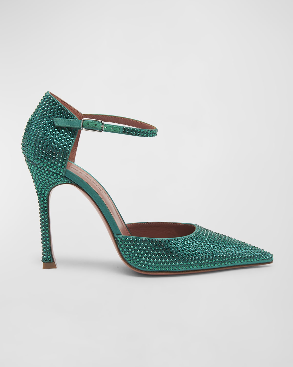 Amina Muaddi Angelica Patent Ankle-Strap Pumps | Neiman Marcus