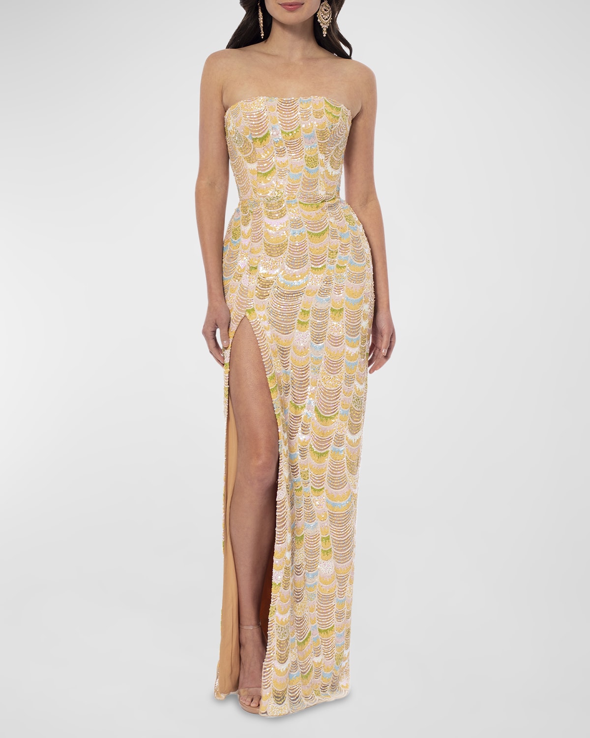 Tory Burch Strapless Sequin Column Gown | Neiman Marcus