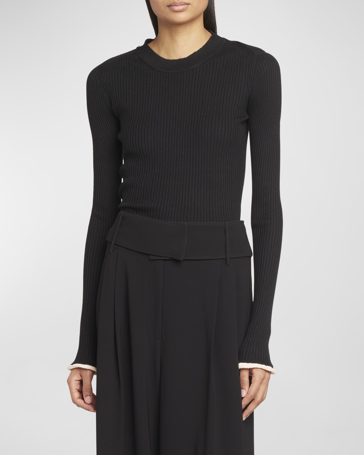 Valentino Garavani Feather-Sleeve Cashmere Sweater | Neiman Marcus