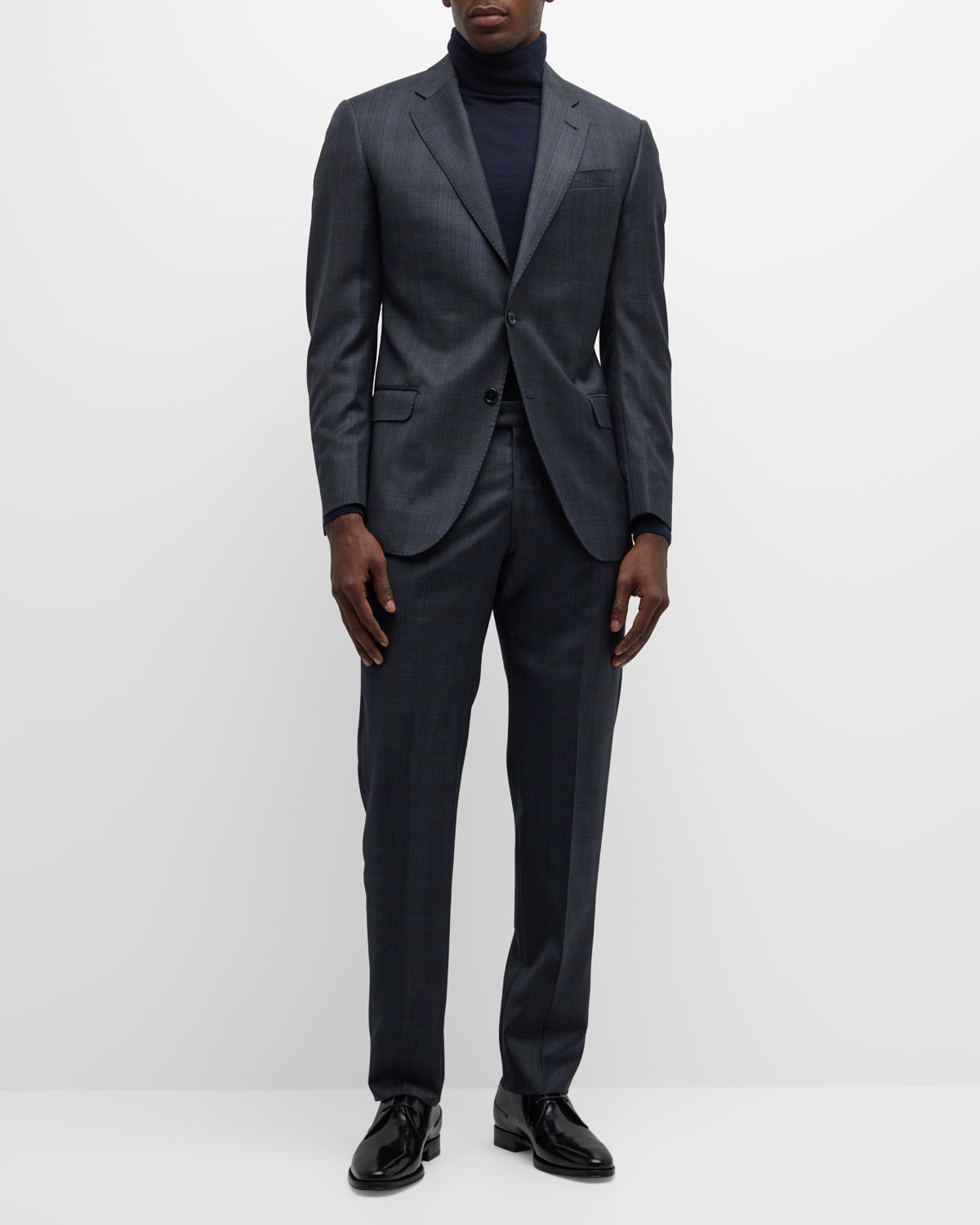 Emporio Armani Men's Windowpane Wool Suit | Neiman Marcus
