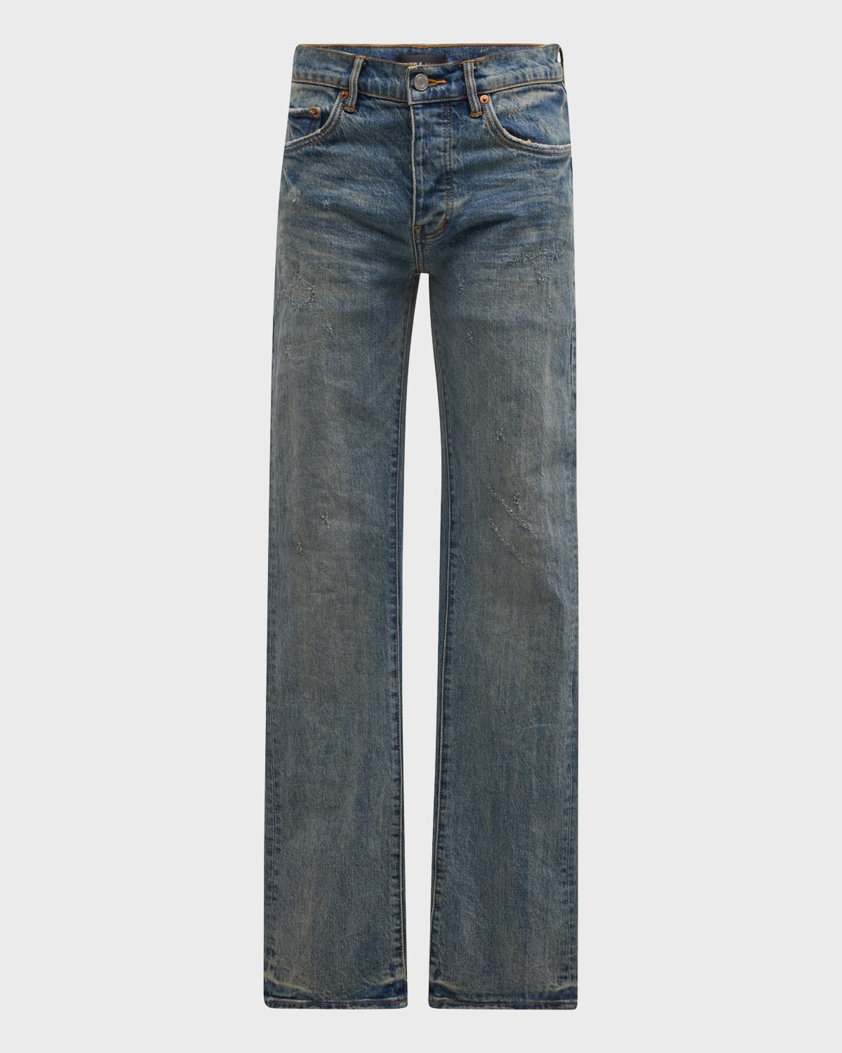 PURPLE Men's Bandana-Print Light Indigo Denim Jeans | Neiman Marcus