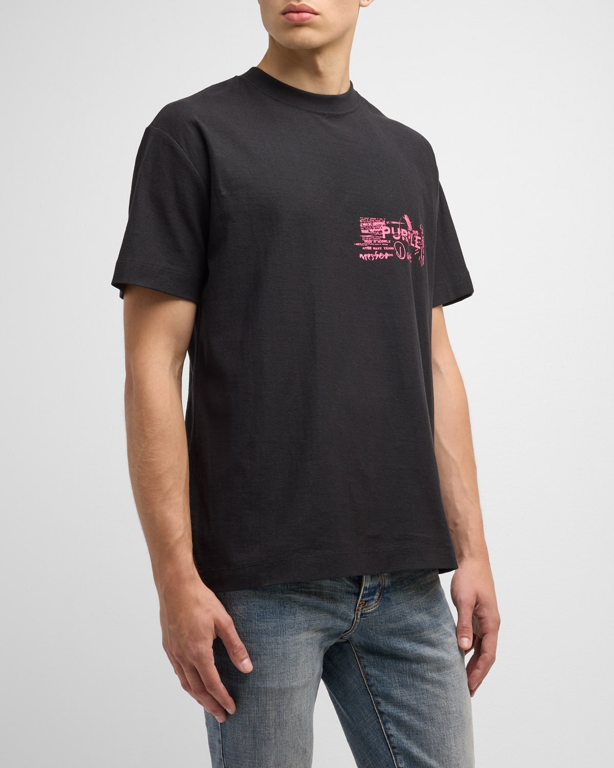 Balenciaga Men's Oversized Typographic Logo T-Shirt | Neiman Marcus