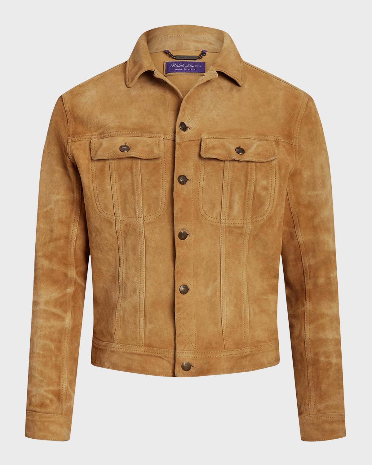 Ralph Lauren Purple Label Men's Clifton Suede Leather Trucker Jacket ...