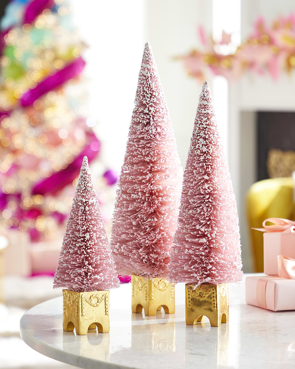 Glitterville Gilded French Forest Large Sisal Trees, Set of 14 | Neiman ...