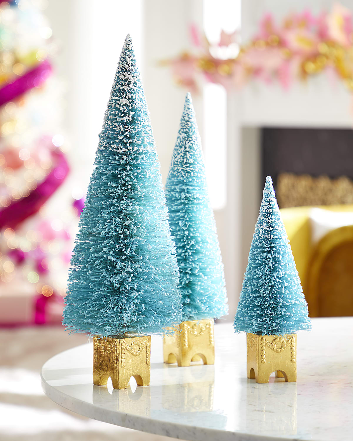 Glitterville Gilded French Forest Large Sisal Trees, Set of 14 | Neiman ...