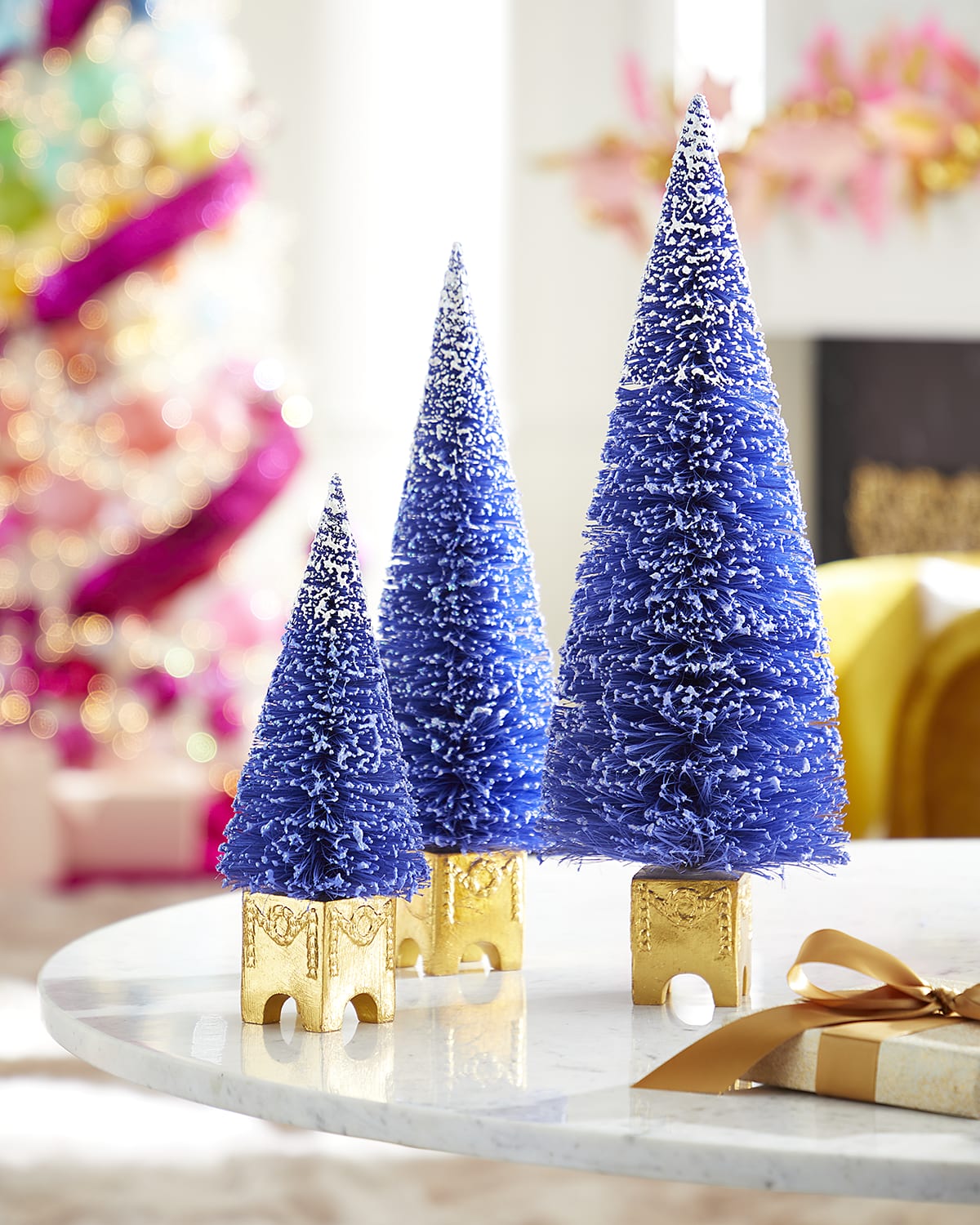 Glitterville Gilded French Forest Large Sisal Trees, Set of 14 | Neiman ...