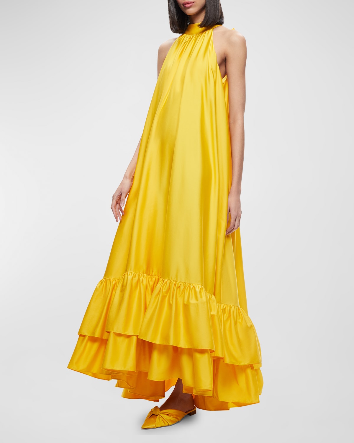 Lemlem Palm Leaf Cutout Halter Maxi Dress Neiman Marcus