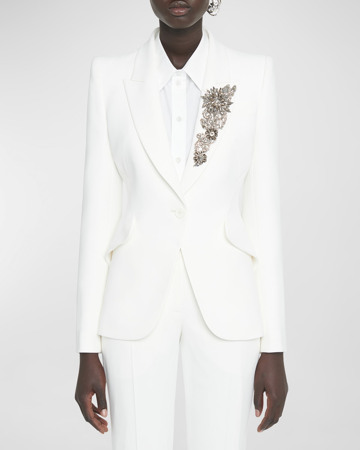 Alexander McQueen Mushroom Spray-paint Single-Breasted Blazer | Neiman ...