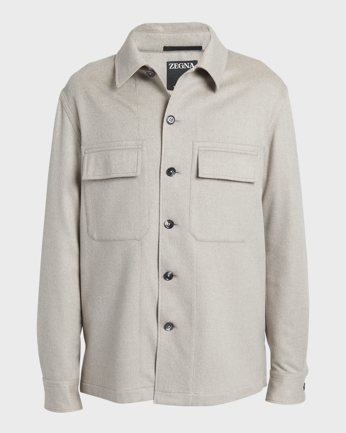 ZEGNA Men's Cashmere-Linen Overshirt | Neiman Marcus