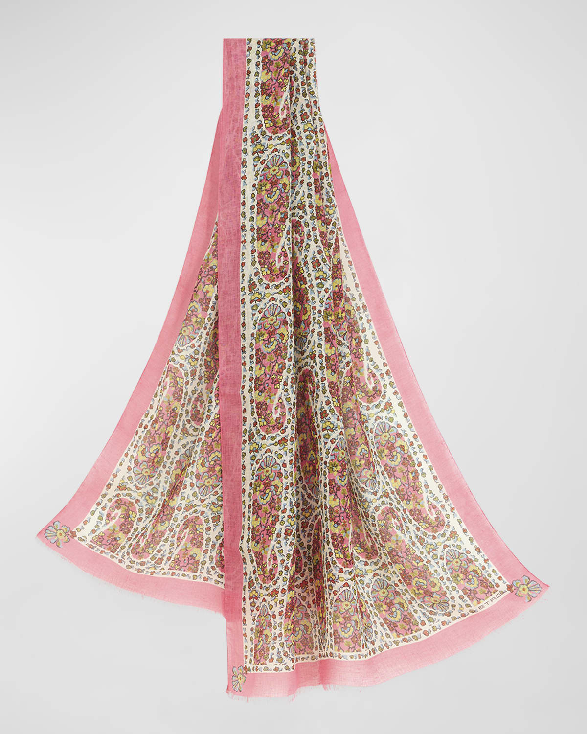 Etro Delhy Mixed-Patterned Cashmere-Silk Scarf | Neiman Marcus