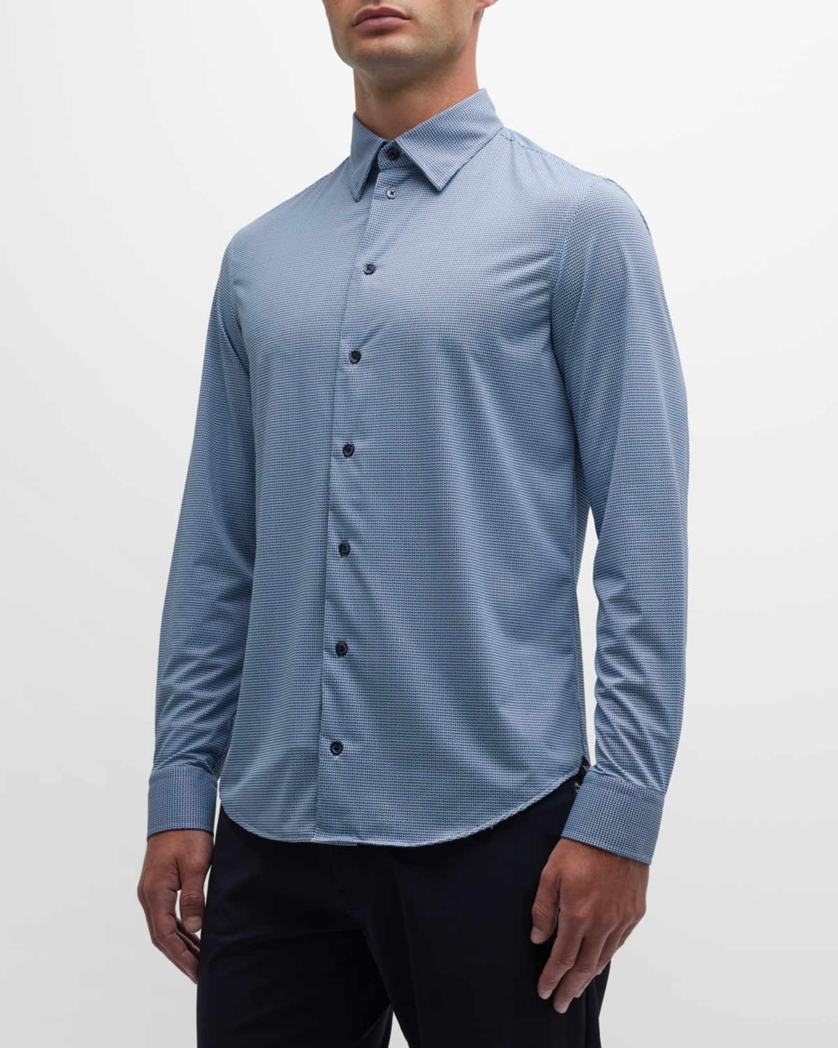 Emporio Armani Men's Cotton Micro-Stripe Sport Shirt | Neiman Marcus