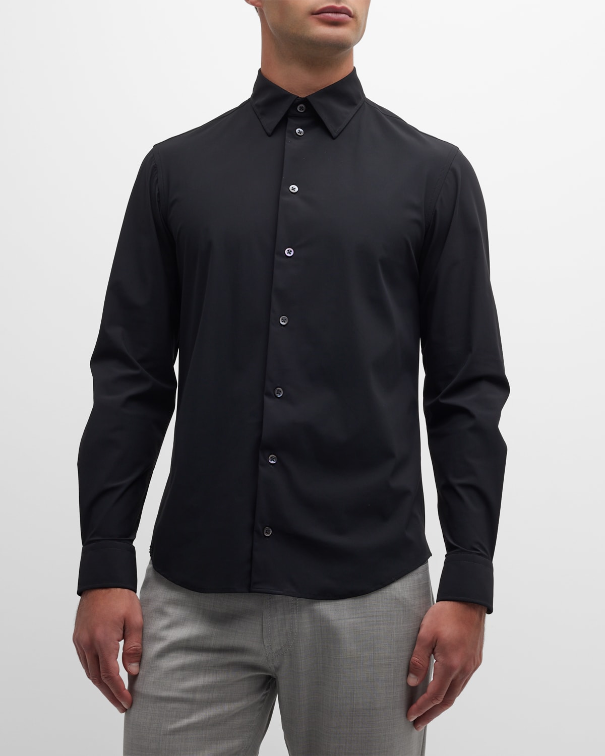 Emporio Armani Men's Solid Stretch Sport Shirt | Neiman Marcus
