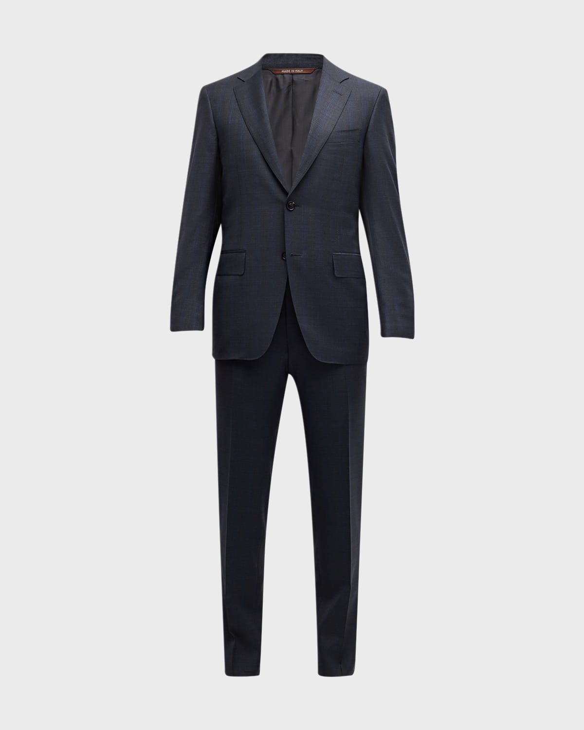 Canali Men's Textured Windowpane Wool Suit | Neiman Marcus