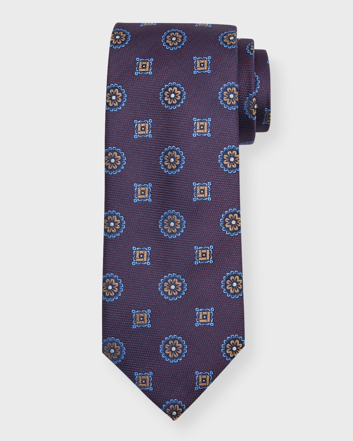 Canali Men's Medallion Jacquard Silk Tie | Neiman Marcus