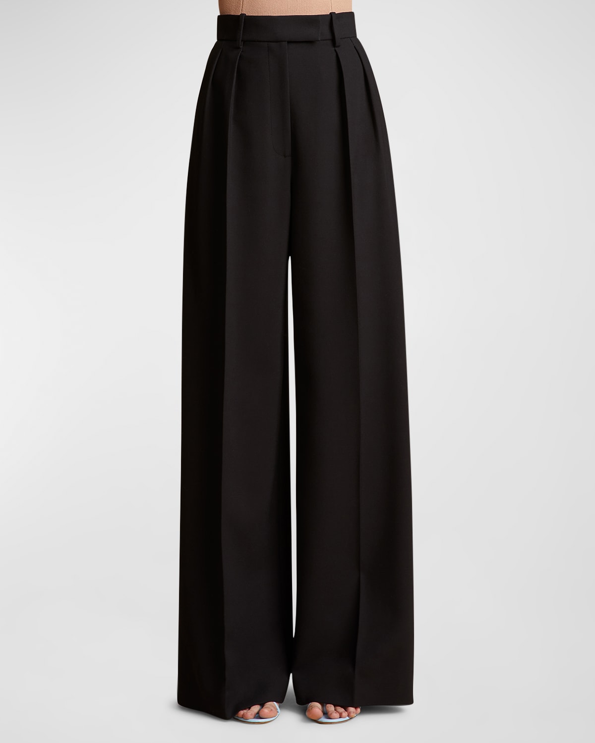 THE ROW Banew Wide-Leg Crepe Pants | Neiman Marcus