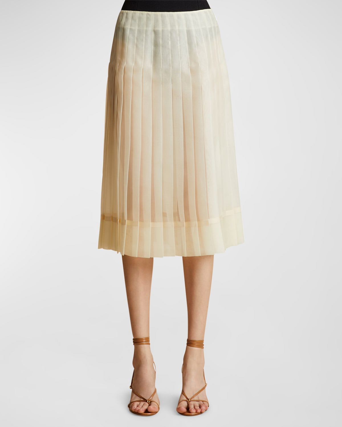 Max Mara Bilma Pleated Mesh Midi Skirt Neiman Marcus