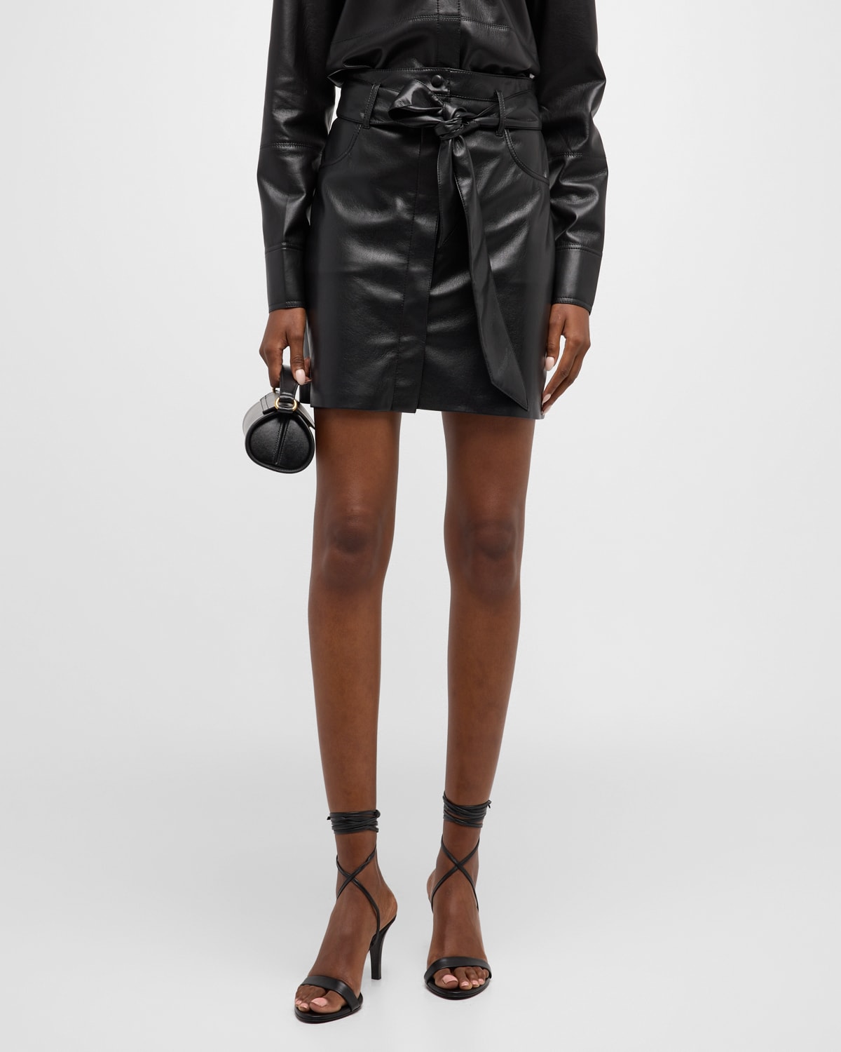 Nanushka Carlotta Alt-Leather Maxi Skirt | Neiman Marcus